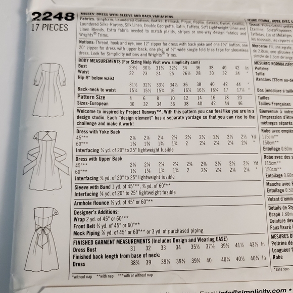 Simplicity | Other | Simplicity Misses Summer Dress 2248 Project Runway ...